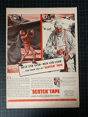 Vintage 1940s Scotch Tape WW2 Print Ad | eBay