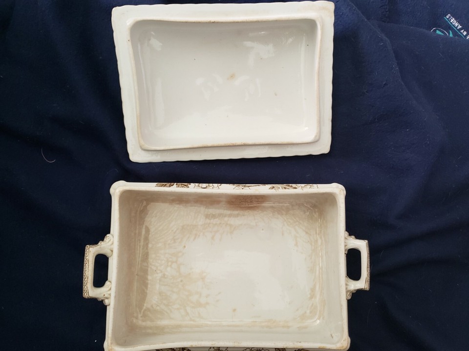 Staffordshire Covered Serving Bowl J F Wileman Albert Foley 10x6.5x5 ...