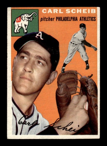 1954 Topps Baseball #118 Carl Scheib Excellent Philadelphia Athletics ...
