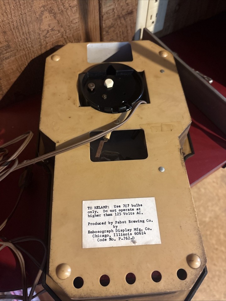 Rare Unique Vintage 1960's Pabst Blue Ribbon Beer Wooden Wall Clock Bar ...