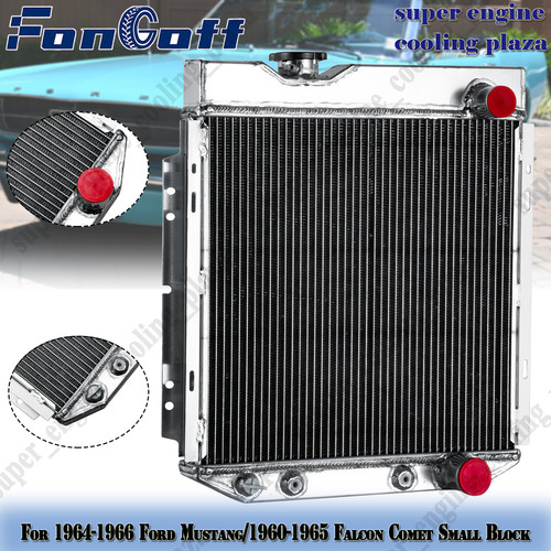4-Row Aluminum Radiator For 1964-66 Ford Mustang/60-65 Falcon Comet ...