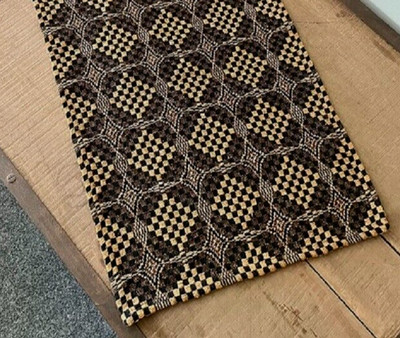 NEW PRIMITIVE TABLE SQUARE BLACK MUSTARD SHADOWBROOK Woven 52" x 52 ...