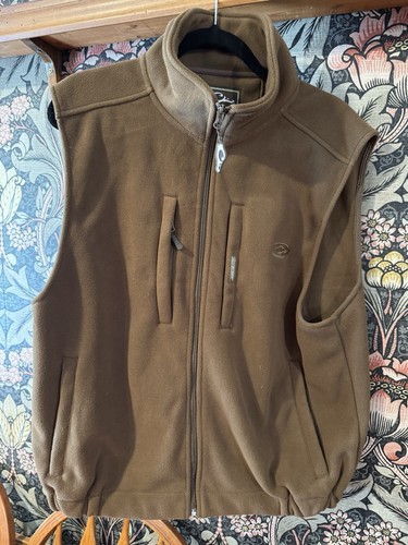 Drake Waterfowl 🦆Vest Sz L Brown Full Zip Heavy Fleece Pockets Mens | eBay