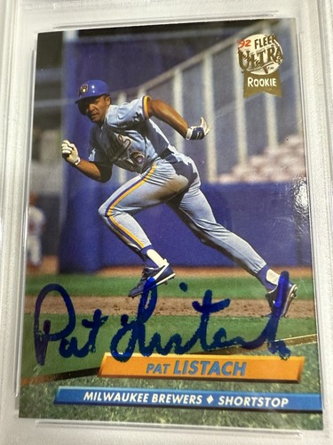 Pat Listach 1992 Fleer Ultra ROOKIE Card #385 Brewers Authentic AUTO ...
