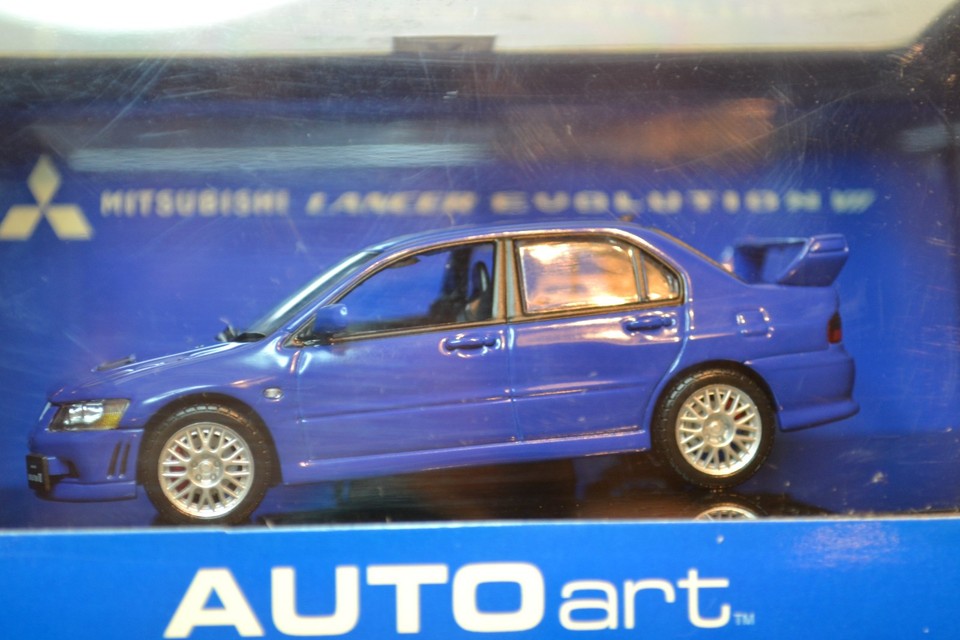 AutoArt 1/43 57163 Mitsubishi Lancer EVO VII STREET CAR2001' (blue ...