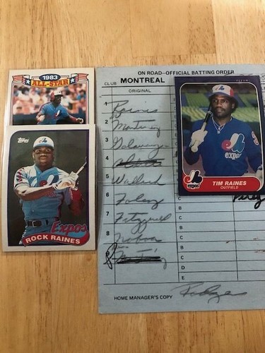 game used 1989 Montreal Expos lineup card *authentic* w/Hall of Famer ...