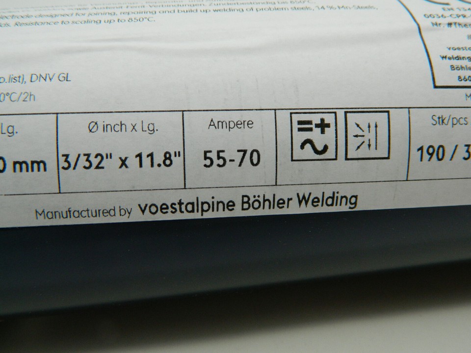 Böhler Welding Stabelektrode 2,5 x 300mm Thermanit XW Schweißelektrode ...