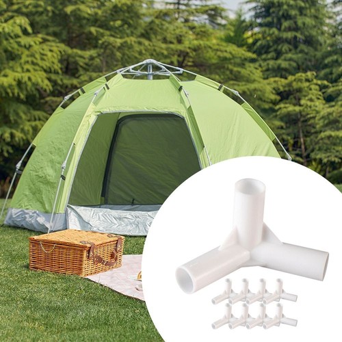 10Pcs White Tent Pole Connector Plastic Three-Way Connector Tent ...