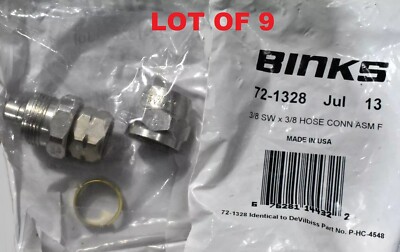 [Lot of 9] Binks 3/8" Swivel x 3/8" Hose Connector Fitting 72-1328 | eBay