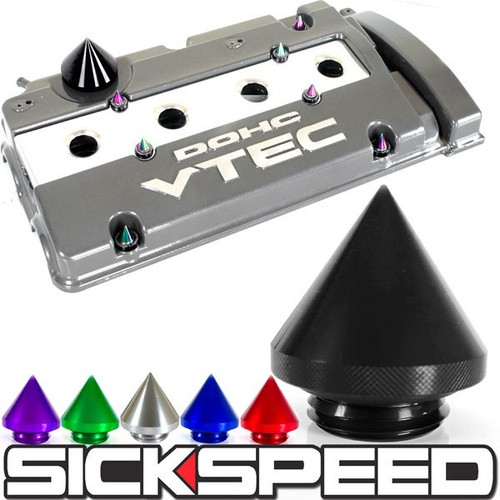 BLACK SPIKED BILLET ALUMINUM ENGINE VALVE COVER OIL CAP FOR SUBARU WRX ...