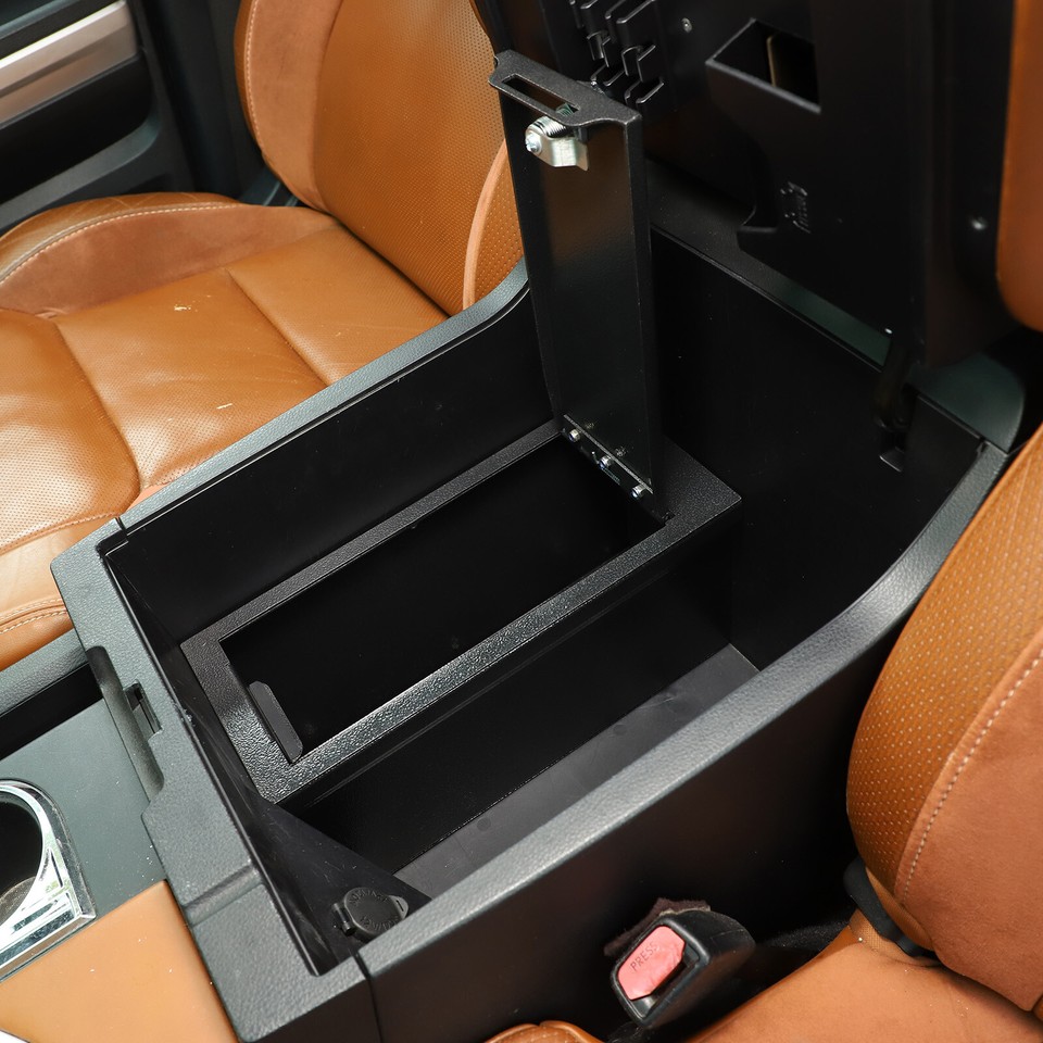 For TOYOTA Tundra 14-2020 2021 Center Console Safe GUN Storage Lock Box ...