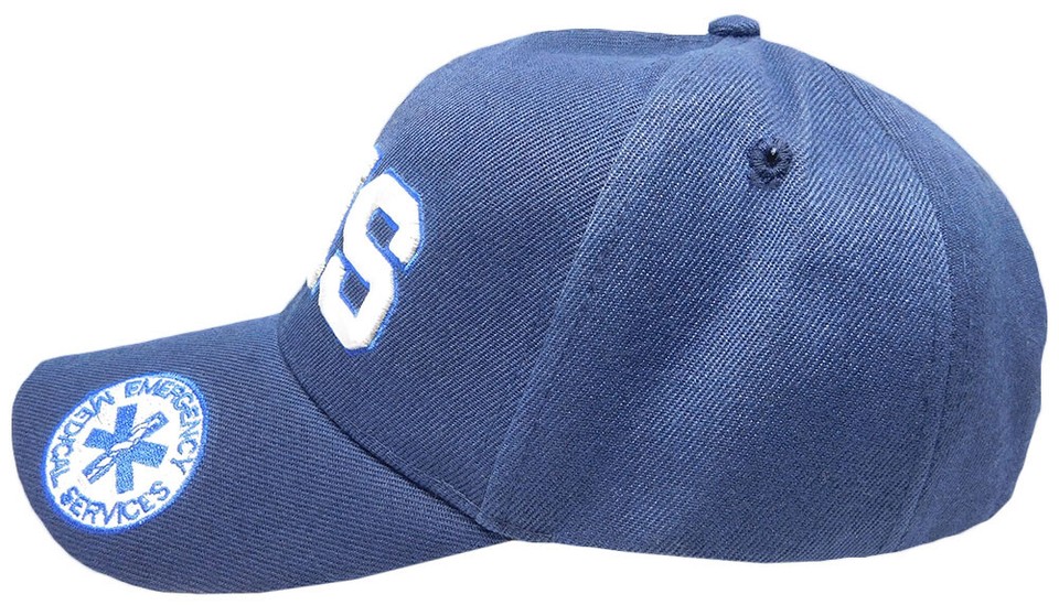 Embroidered Blue EMS Emergency Medical Service Shadow Baseball Style ...