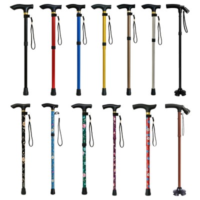 Walking Stick Easy Fold Adjustable Cane Lightweight Mobility ...