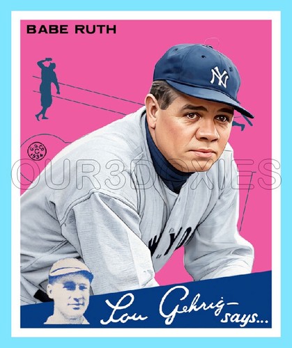 Babe Ruth Custom Made Art Card New York Yankees 34-G-BR-1 | eBay