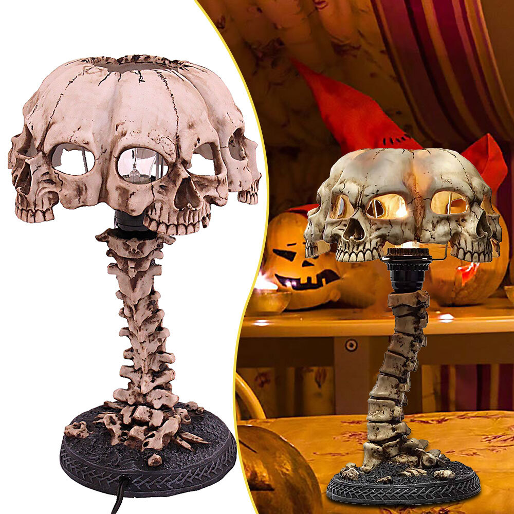 Skull Table Lamp Skeleton Horror 3D Statue Party Ornament Atmosphere Lamp Decor | eBay