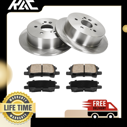 Rear Disc Rotors + Brake Pads for 2006-2008 Lexus RX400h 04-06 RX330 07 ...