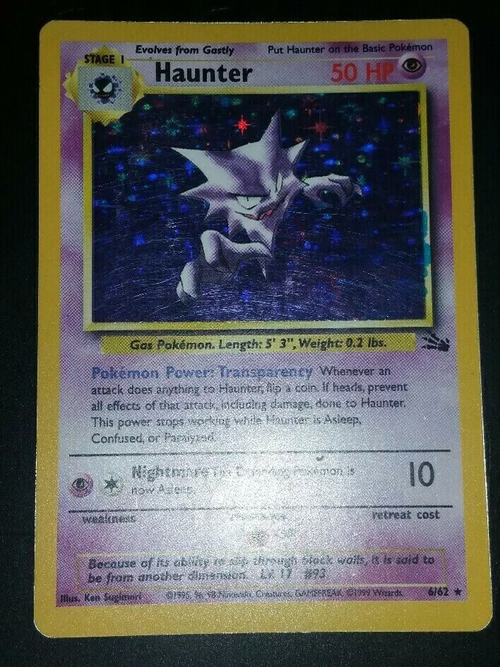 Haunter Fossil 6/62 Blue Stain Error Misprint Holo Pokemon Card | eBay