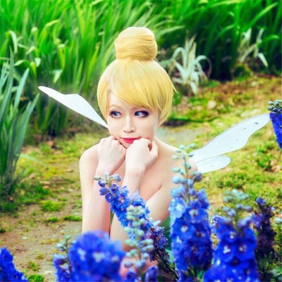 Anime Tinker Bell Blonde Womens Girls Hair Cosplay Party Halloween ...