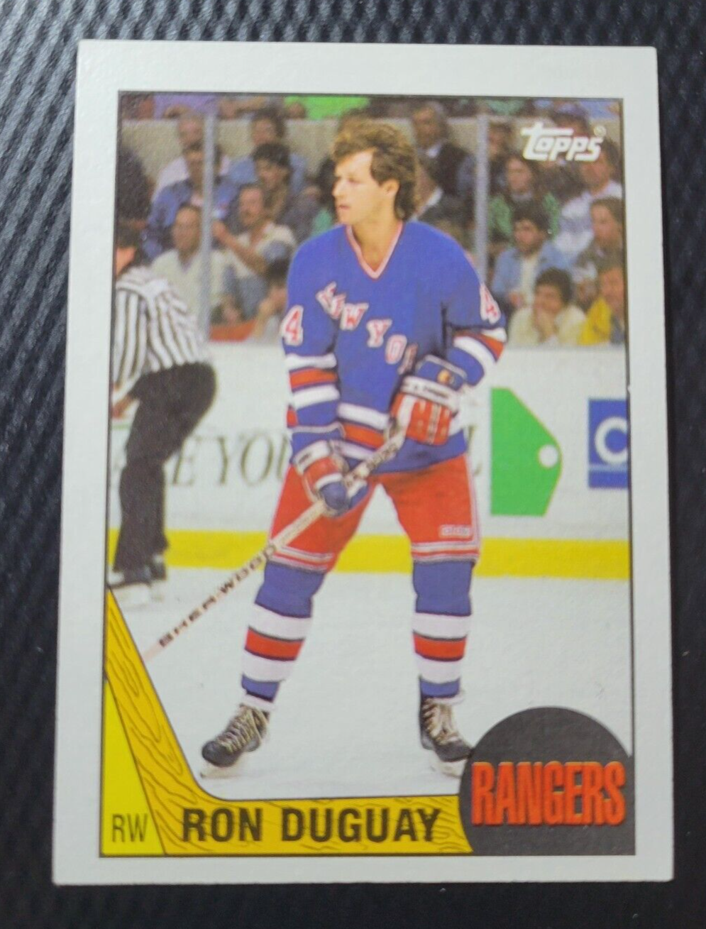 1987-88 Topps RON DUGUAY New York Rangers Hockey NHL Career Stats Card ...