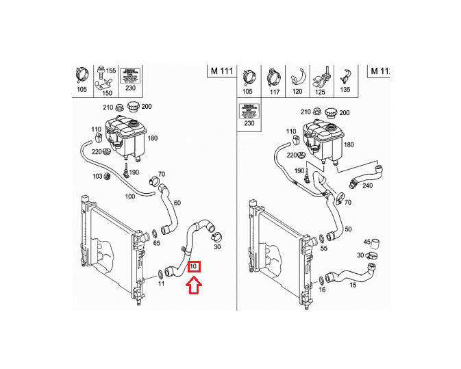 NEW MB C-CLASS W203 ENGINE COOLANT PIPE HOSE A2035012882 OEM | eBay