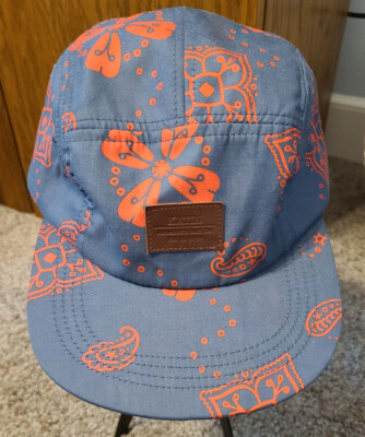 Katin American Surf Cap Hat - Blue & Coral Floral Design - Adjustable ...