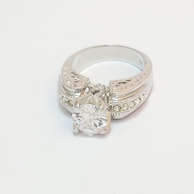 925 Sterling Silver Engagement Ring with 2ct. Cubic Zirconia RG005A, B ...