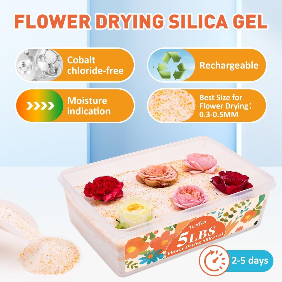10LBS Silica Flower Drying,Reusable Flower Drying Silica Crystals with ...