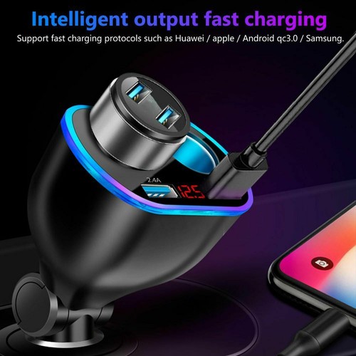 12V 2 Way Car Cigarette Lighter Socket Splitter Dual QC3.0 USB Power ...