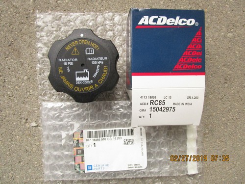 GM 15042975 ACDELCO RC-85 RC85 RADIATOR ENGINE COOLANT FLUID TANK CAP ...