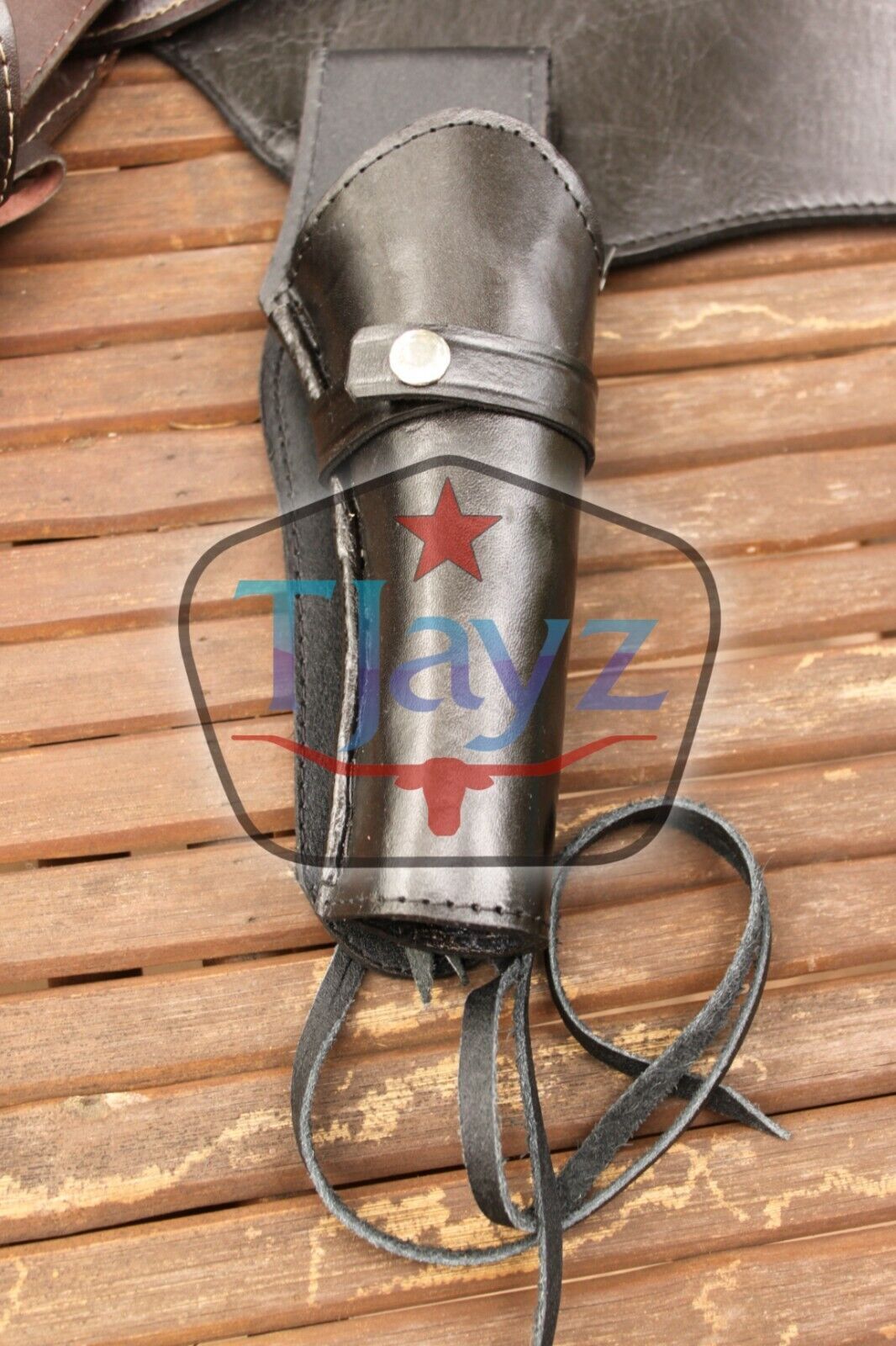 TJAYZ AMERICAN THICK LEATHER COWBOY 22 CAL HOLSTER GUN BELT DROP LOOP ...