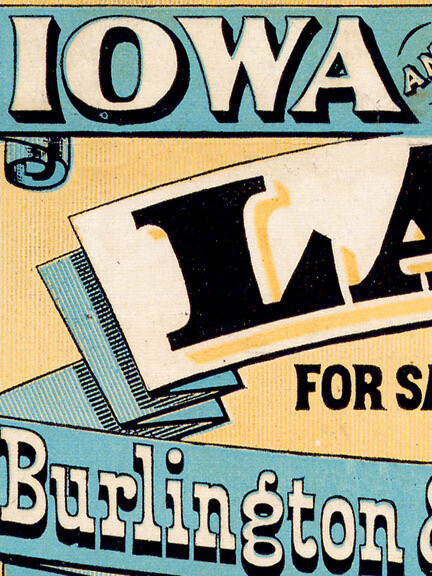 1872 Iowa & Nebraska - Land for Sale Vintage Advertising Poster - 24x32 ...