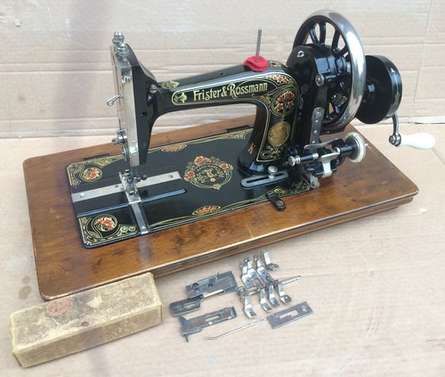 Beautiful Antique Frister & Rossman Handcrank Transverse Shuttle Sewing ...