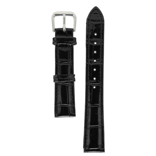 (Black)Pin Buckle Watch Band PU Leather Universal Replacement Watch ...