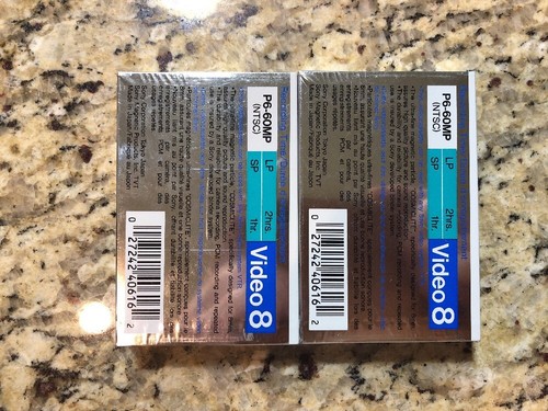 Lot Of 2 Factory Sealed Sony Metal MP Video 8 Cassettes P6-60MP | eBay