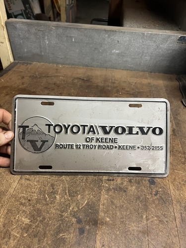 Vintage Old Original TV Toyota Volvo Keene NH Dealer Vanity License ...