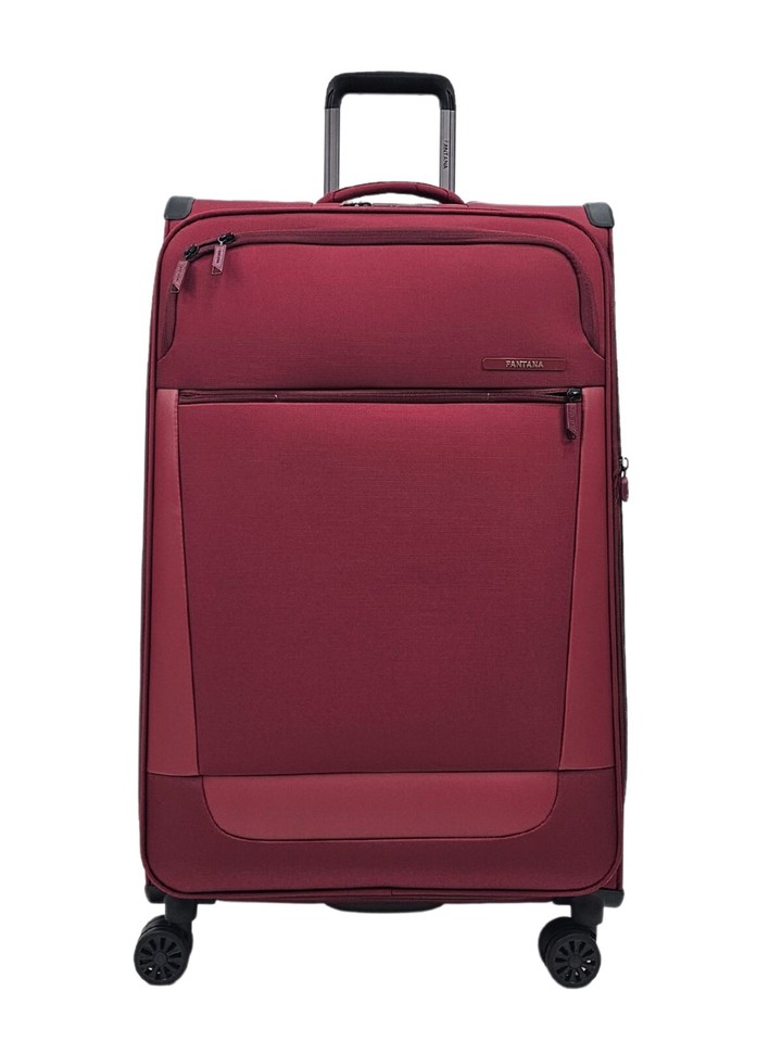 Lightweight Burgundy Suitcases 4 Wheel Luggage Travel Cases Soft Big ...