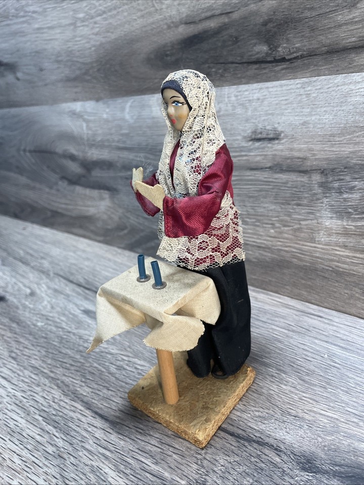 Vintage 8” Jewish Doll - Handmade In Israel - Rare Details With Candles ...
