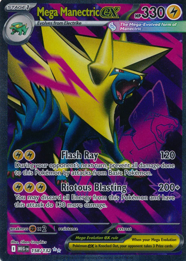 1X NM Mega Manectric ex - 158/132 - Full Art Ultra Rare - Mega ...