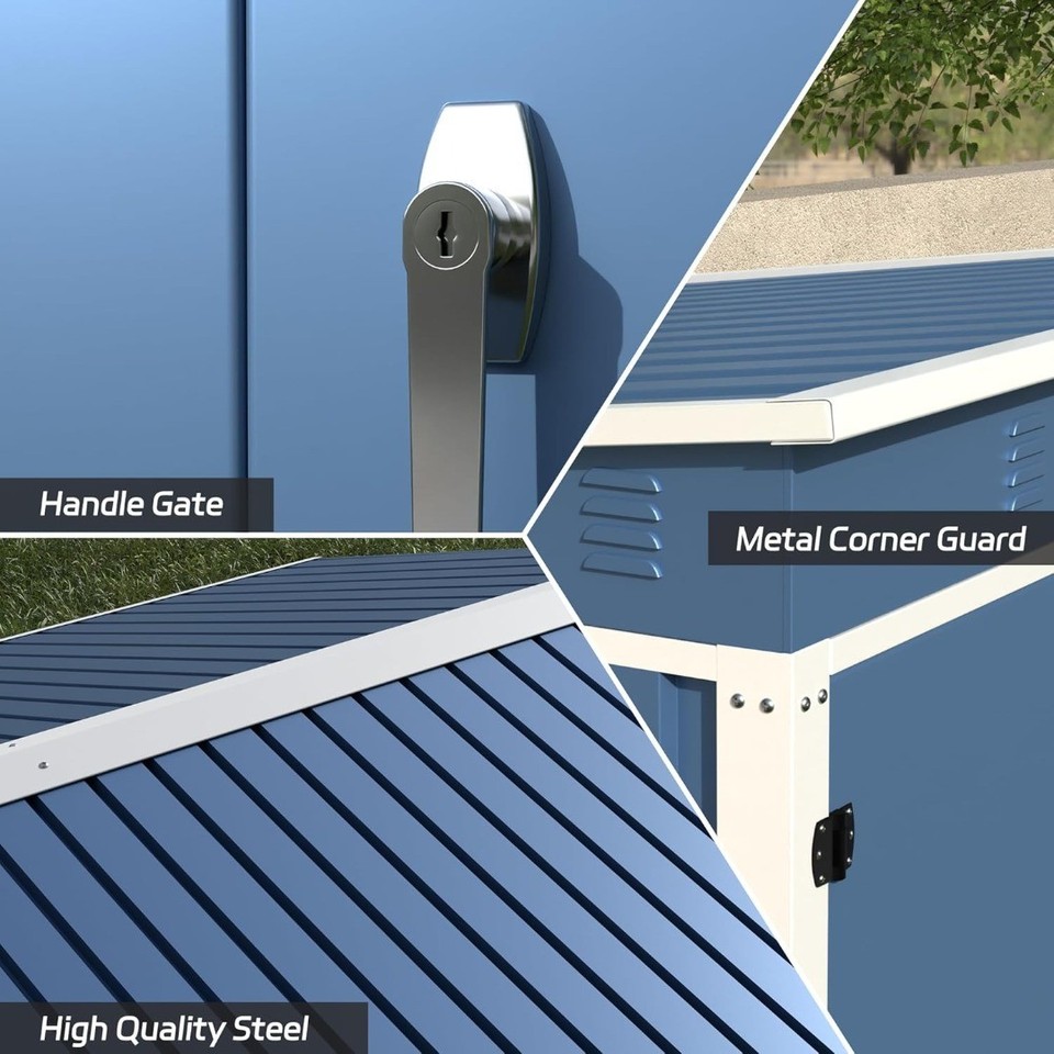 SUPEER Metal Outdoor Storage Shed 4 FTx3 FT Blue Colour NN5 | eBay UK