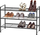 Simple Houseware 3-Tier Stackable Shoe Rack Storage Shelf, Black | eBay