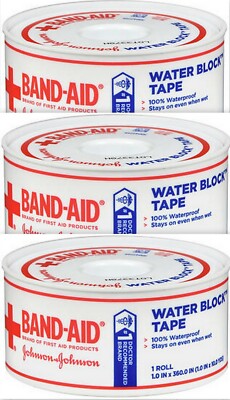 Band Aid Water Block Tape 1 inch x 10 yard Roll ( 3 pack ) | eBay