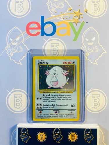 Chansey 3/102 LP Lightly Played Base Set 1999 Pokemon Card Holo Rare ...