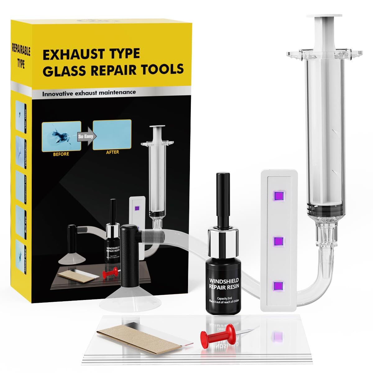 Glass Crack Repair Windshield Repair Kit - Upgraded Version With ...