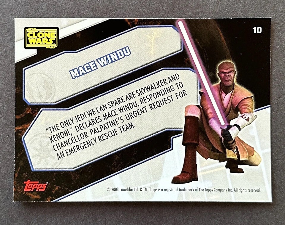 2008 Topps Star Wars Clone Wars MACE WINDU #10 Sticker | eBay