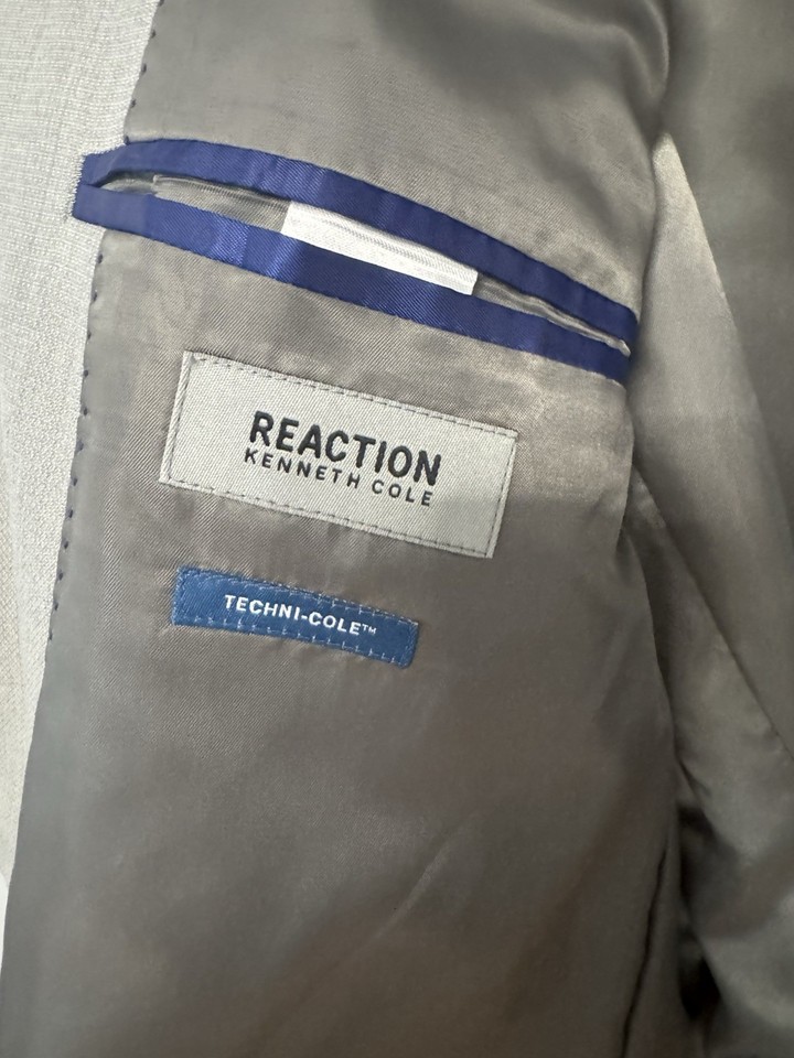 $270 Kenneth Cole Men's Light Gray Techni-Cole Blazer Coat Suit Jacket ...