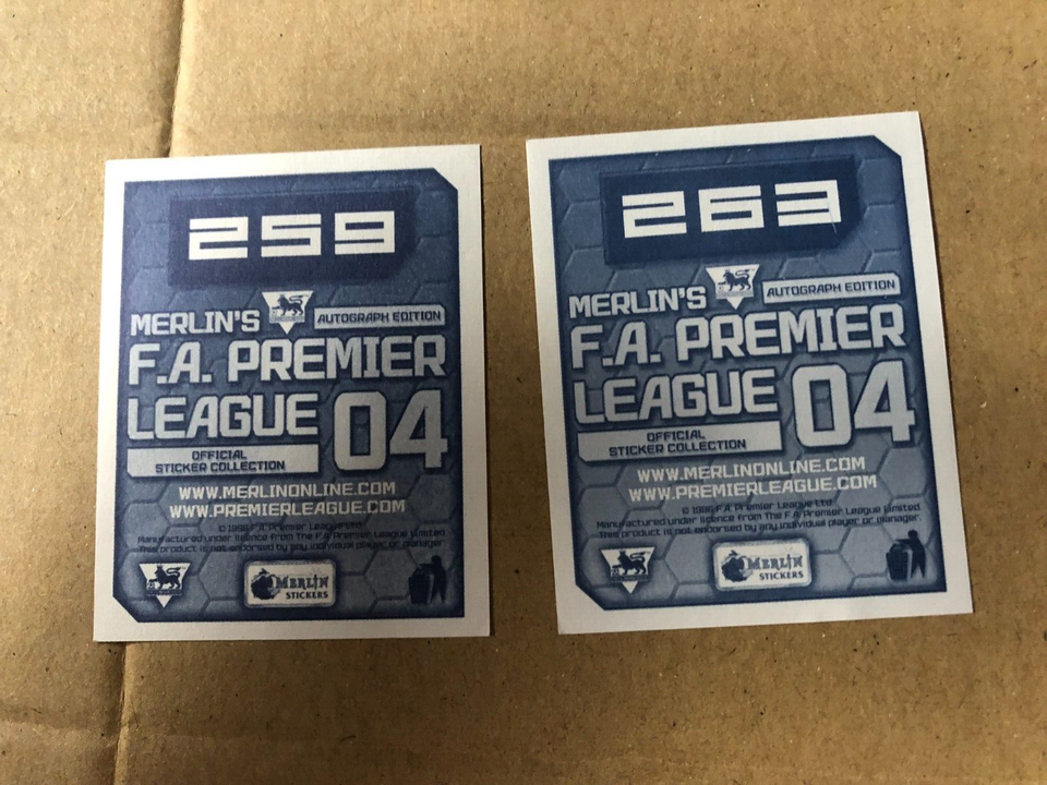 MERLINS PREMIER LEAGUE 2004 STICKERS, LEEDS UNITED, COLLECTION OF 8 ...