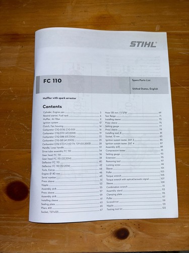 FC 110 FC110 STIHL Edger Illustrated Parts Manual | eBay