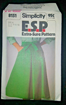 Vtg 1977 Simplicity Extra-Sure Pattern 8151 Sz 8-12 Misses' Back-Wrap ...
