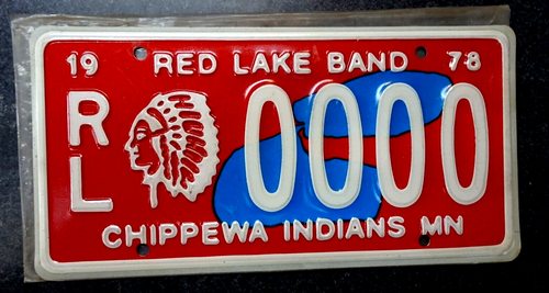 RARE 1978 Red Lake Band Chippewa Indians Minnesota License Plate Promo ...