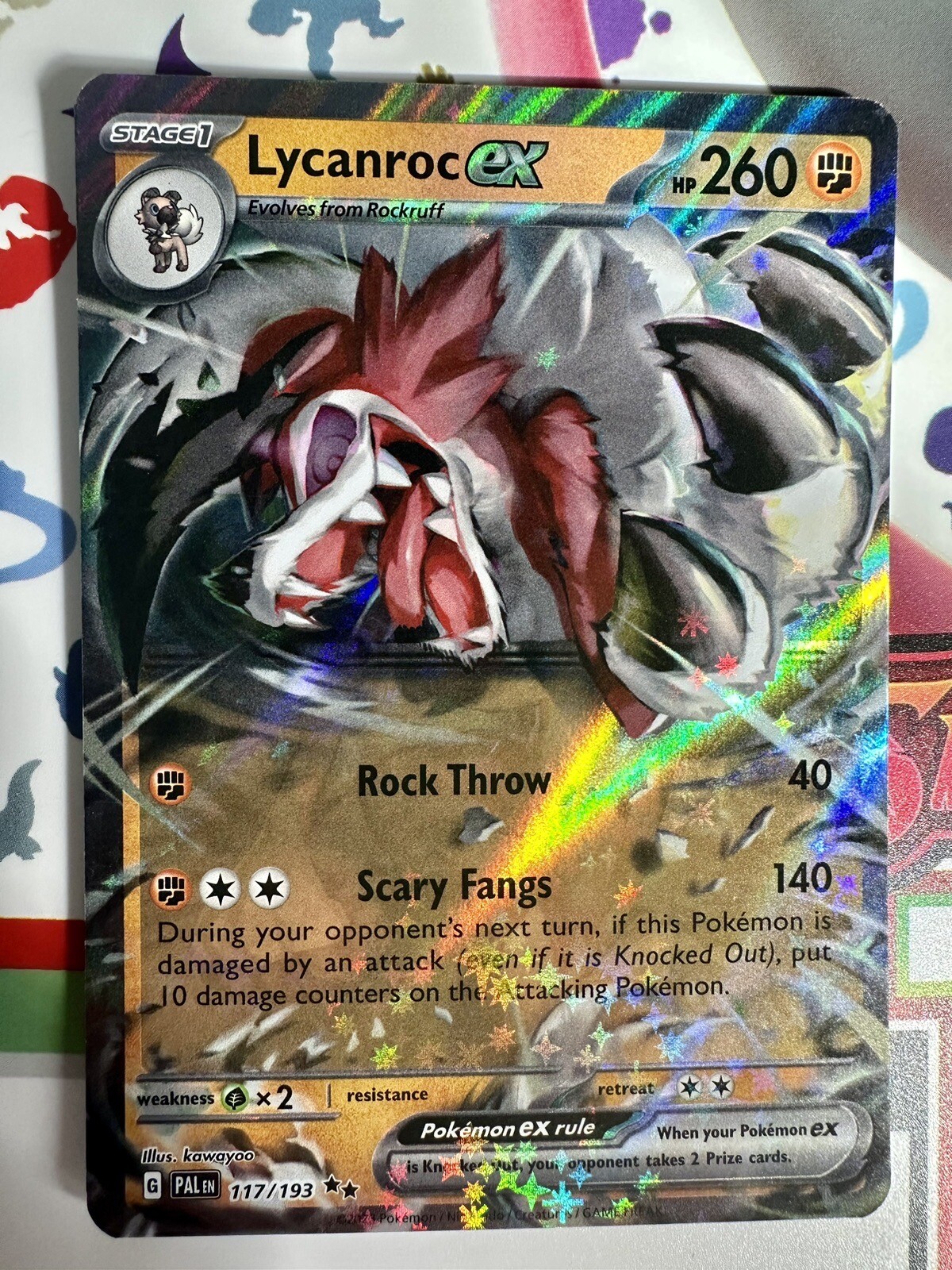 Lycanroc ex 117/193 Paldea Evolved Double Rare Pokemon Card Near Mint ...